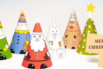 Divertidos conos navideños para imprimir - Paperblog