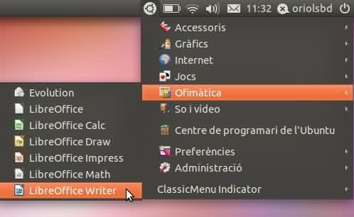 ClassicMenu Indicator – applet del área de notificación para el panel superior de Ubuntu’s Unity ...