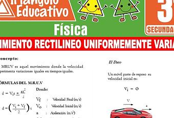 Movimiento Rectilíneo Uniformemente Variado I para Tercero de Secundaria - Paperblog