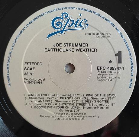 Joe Strummer -Earthquake Weather Lp 1989 - Paperblog