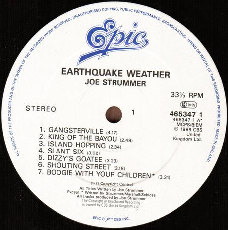 Joe Strummer -Earthquake Weather Lp 1989 - Paperblog