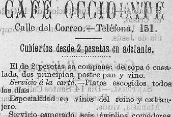 1894: Restaurant Café Occidente - Paperblog