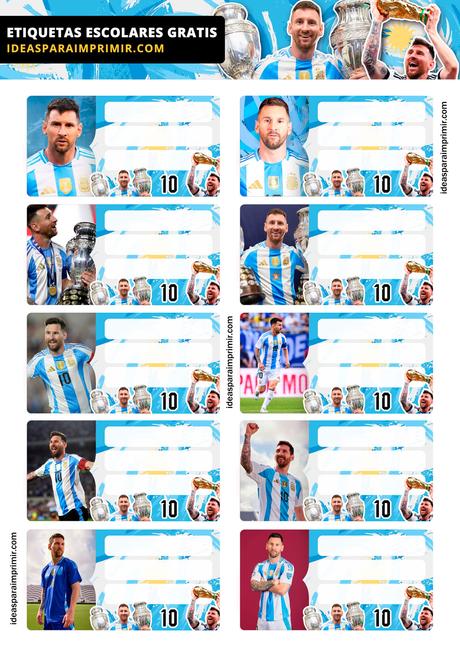 [+10] Etiquetas escolares de LIONEL MESSI GRATIS para editar e imprimir ...